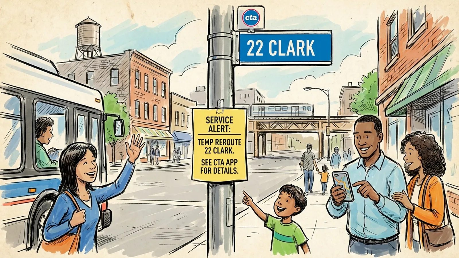 Chicago Route 22 Clark Adapts With Temporary Stop Shift