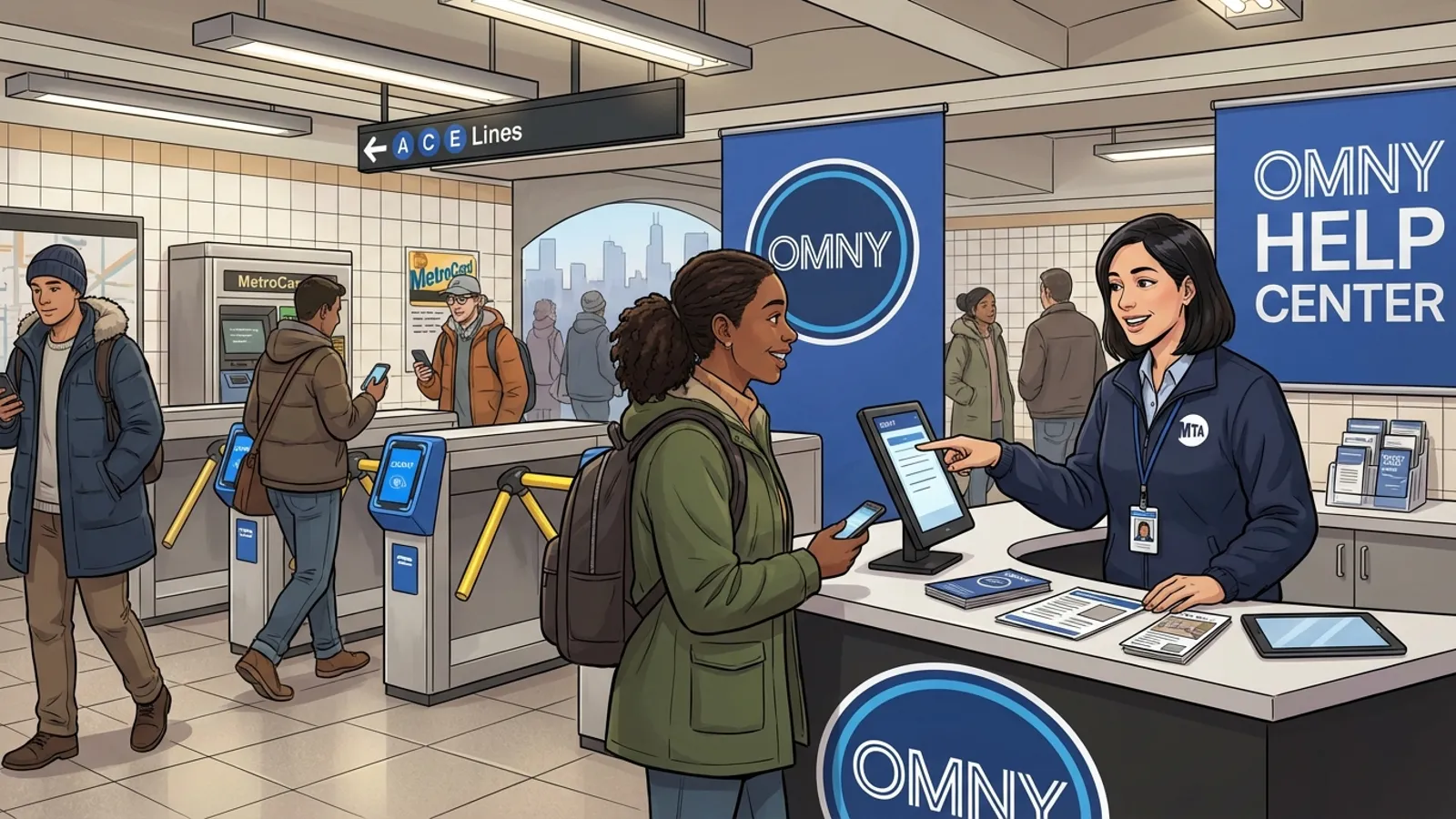 NYC Subway Adds 30 Help Centers for OMNY Transition
