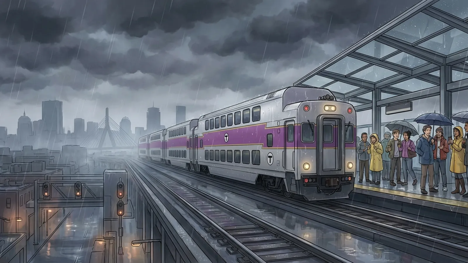 Boston Storm Delays Train — Crews Work to Restore Service