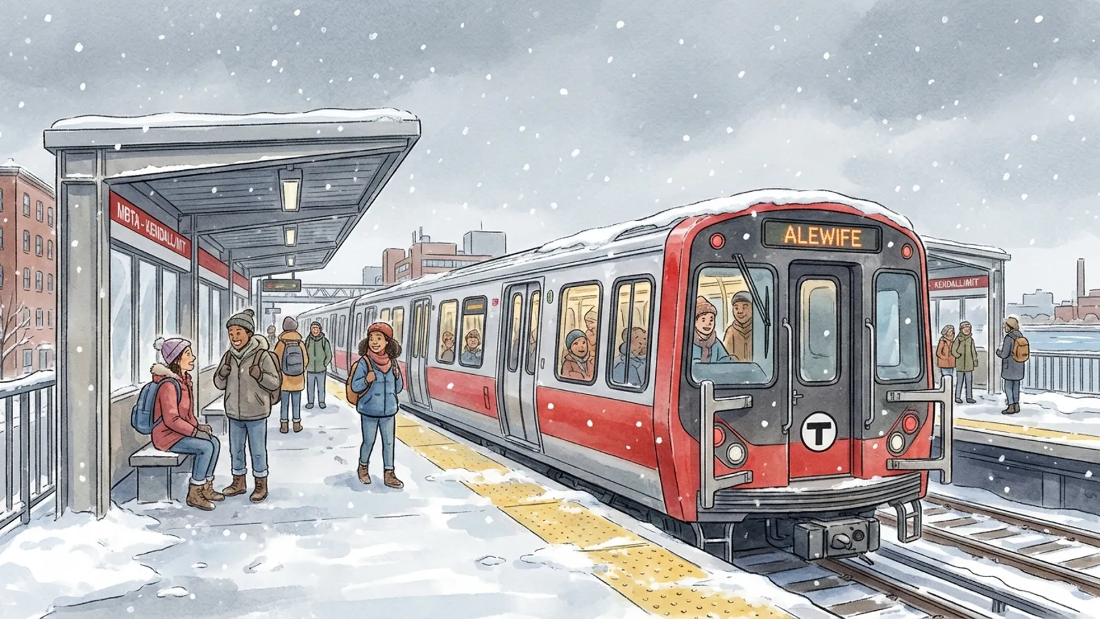 Boston Red Line Adapts After Winter Storm