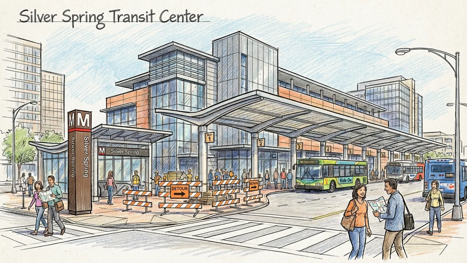 Purple Line Builds New Transit Hub at Silver Spring