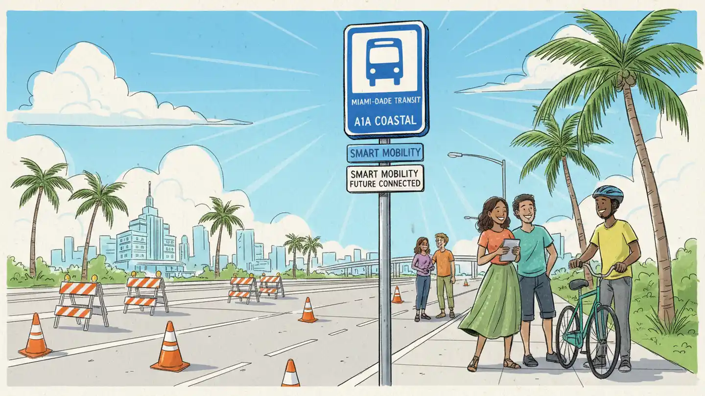 A1A Bus Stop Relocated During Construction Work