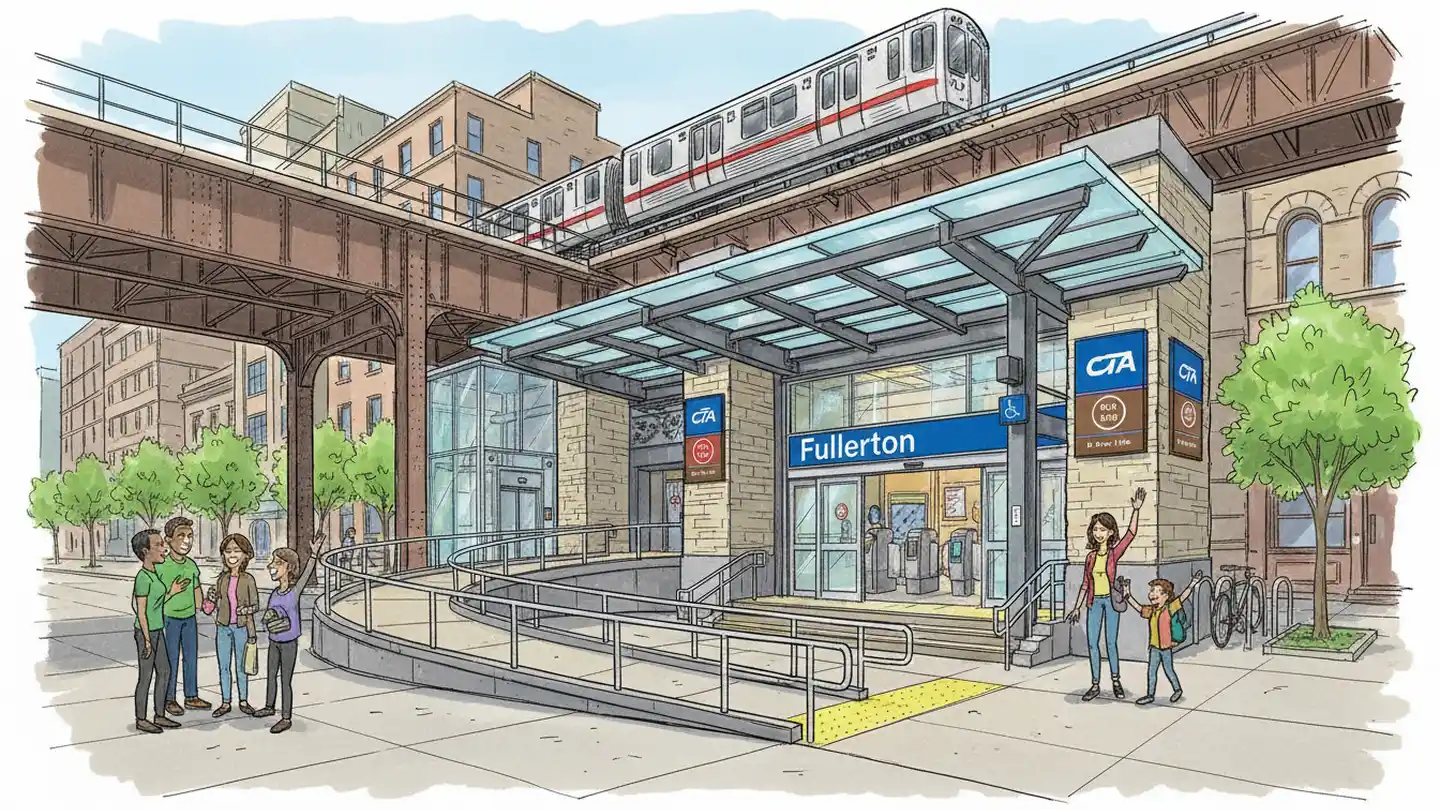 CTA Fullerton Elevator Out, Accessible Routes Shift