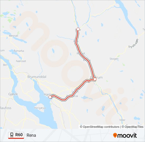 r60 Route: Schedules, Stops & Maps - Rena (Updated)