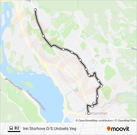 B2 Route: Schedules, Stops & Maps - Inn Storhove O/S.Undsets Veg (Updated)