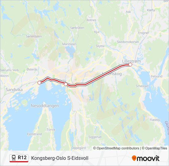 r12 Route: Schedules, Stops & Maps - Lysaker (Updated)