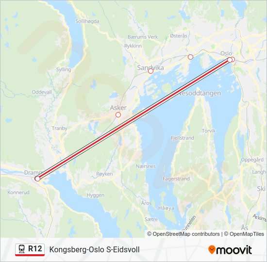 R12 Route: Schedules, Stops & Maps - Oslo S (Updated)