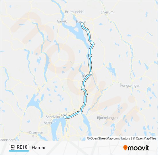 re10 Route: Schedules, Stops & Maps - Hamar (Updated)