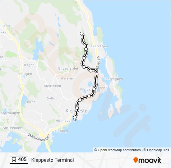 405 Route: Schedules, Stops & Maps - Kleppestø Terminal (Updated)