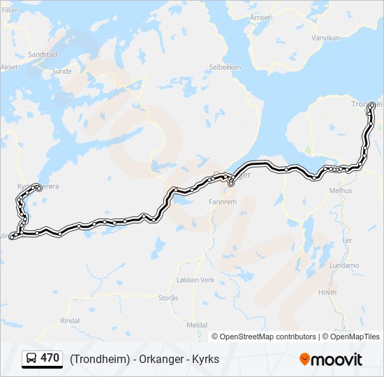 470 Route: Schedules, Stops & Maps - Kyrksæterøra (Updated)