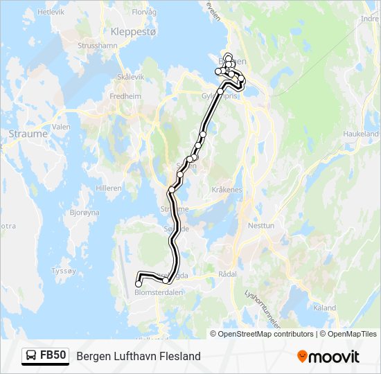 FB50 Route: Schedules, Stops & Maps - Bergen Lufthavn Flesland (Updated)