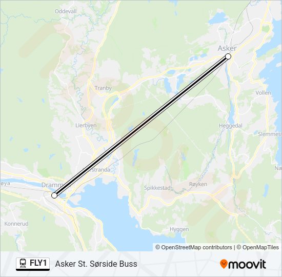 fly1 Rute: rutetider, holdeplasser og kart - Asker St. Sørside Buss ...