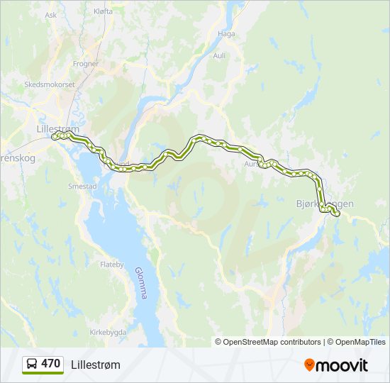 470 Route: Schedules, Stops & Maps - Lillestrøm (Updated)