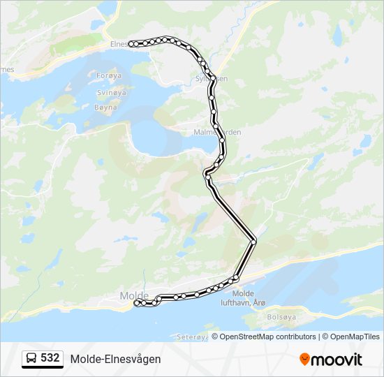532 Route: Schedules, Stops & Maps - NY Jord-Hustad Via Elnesvågen ...