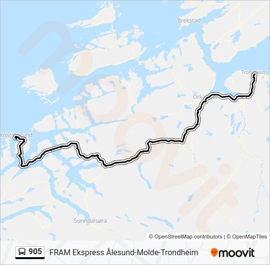 905 Route: Schedules, Stops & Maps - Kristiansund-Sunndalsøra (Updated)