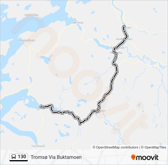 130 Route: Schedules, Stops & Maps - Tromsø Via Buktamoen (Updated)