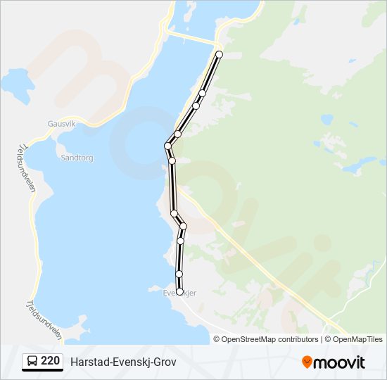 220 Route: Schedules, Stops & Maps - Evenskjer (Updated)