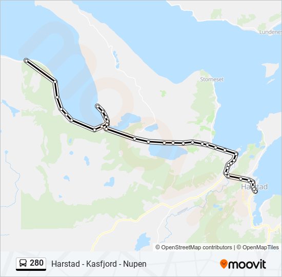 280 Route: Schedules, Stops & Maps - Harstad (Updated)