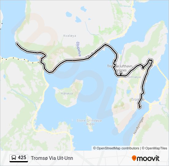 425 Route: Schedules, Stops & Maps - Tromsø Via Uit-Unn (Updated)