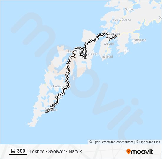 300 Route: Schedules, Stops & Maps - Leknes - Svolvær - Narvik (Updated)