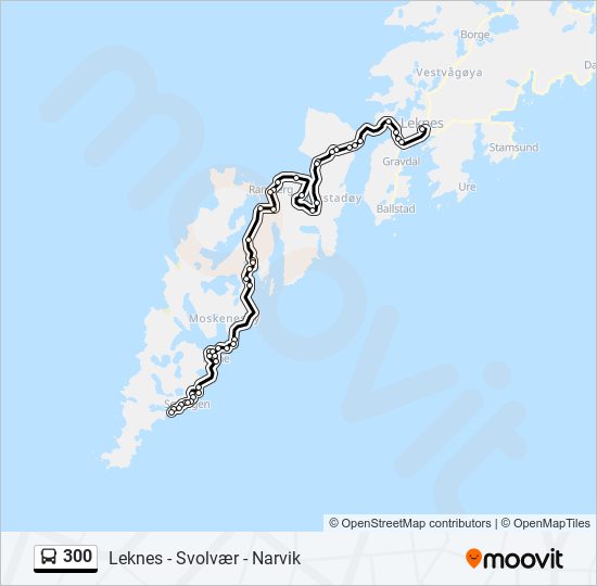 300 Route: Schedules, Stops & Maps - Leknes - Svolvær - Narvik (Updated)