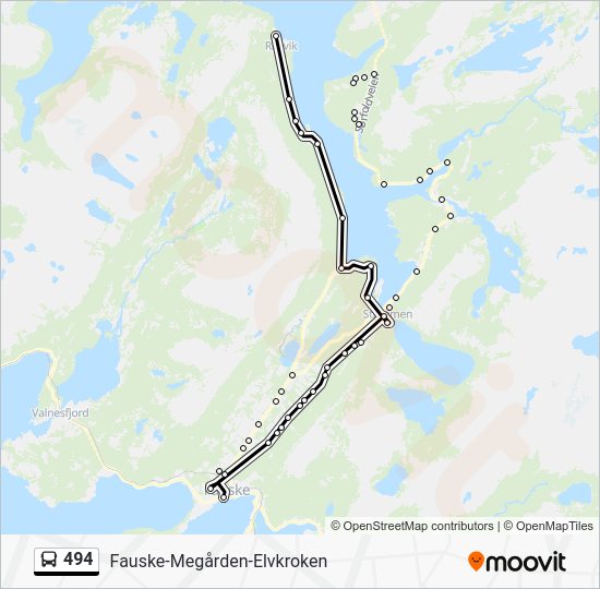 494 Route: Schedules, Stops & Maps - Fauske Rutebilstasjon (Updated)