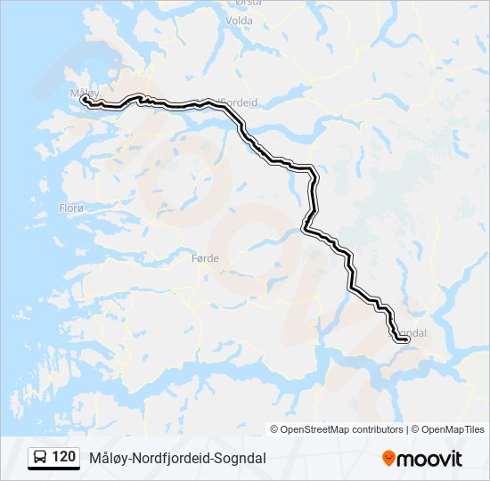 120 Rute: rutetider, holdeplasser og kart - Nordfjordeid-Sandane ...