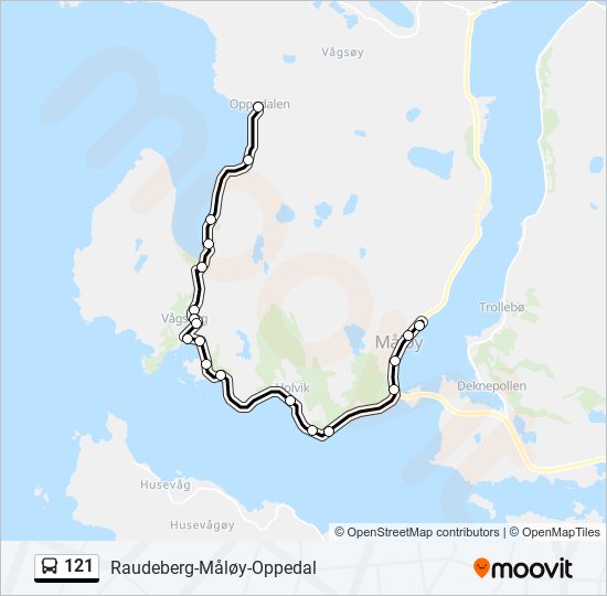121 Route: Schedules, Stops & Maps - Måløy (Updated)