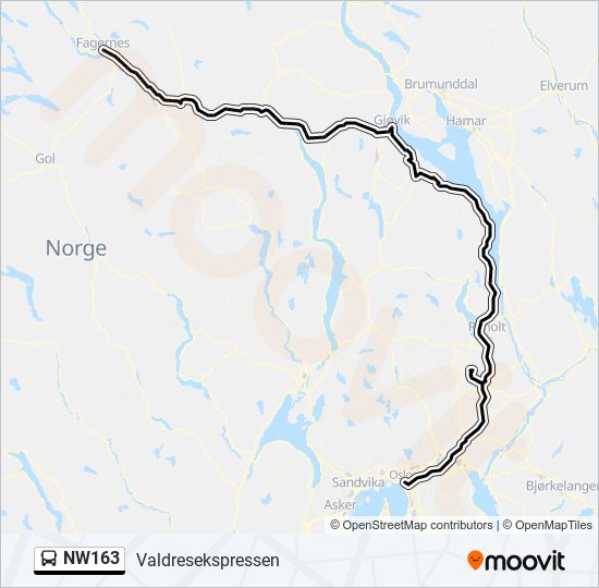 nw163 Route: Schedules, Stops & Maps - Fagernes Skysstasjon (Updated)