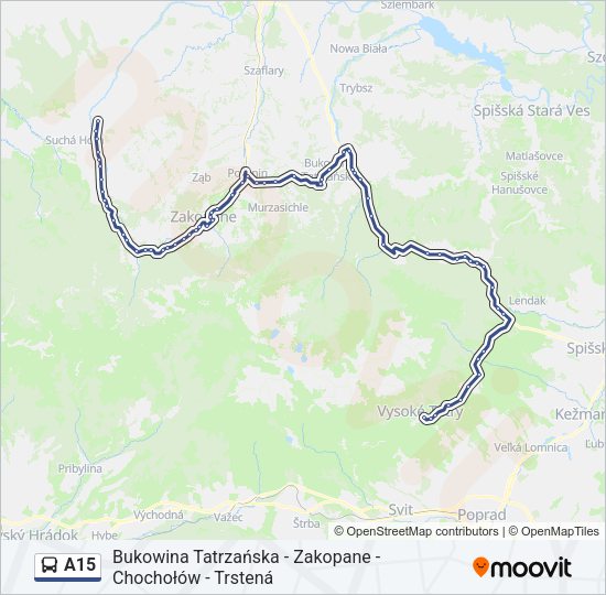 A15 Route: Schedules, Stops & Maps - Vysoké Tatry Starý Smokovec Aut.St ...