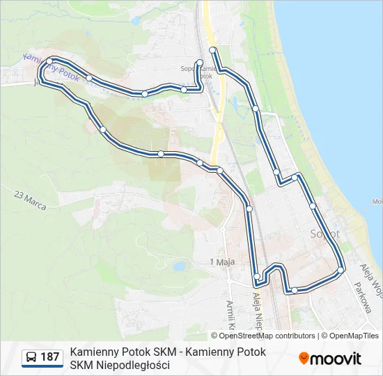 187 Route: Schedules, Stops & Maps - Kamienny Potok Skm 06 (Updated)