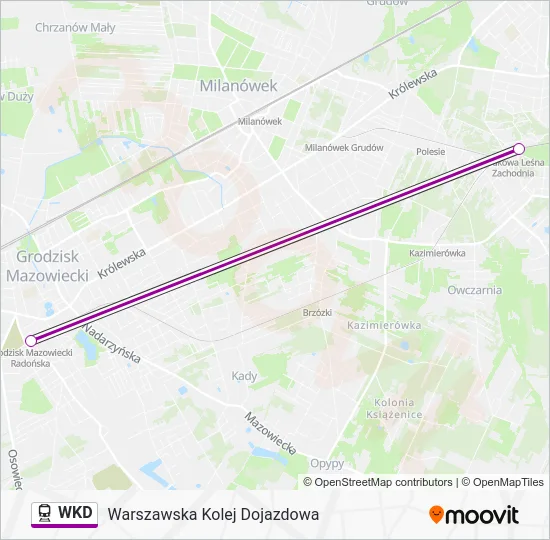 Linia WKD: Rozkłady, przystanki i mapy - Podkowa Leśna Zachodnia (zaktualizowane)