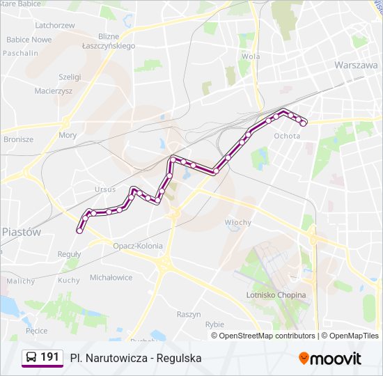 191 Route: Schedules, Stops & Maps - Wawelska (Updated)