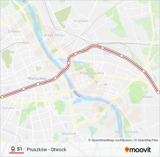 Linia S1: Rozkłady, przystanki i mapy - Warszawa Wawer (zaktualizowane)