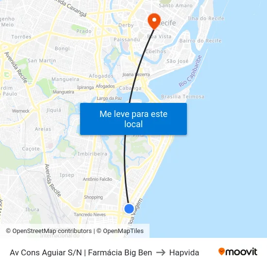 Av Cons Aguiar S/N | Farmácia Big Ben para Hapvida de transporte público