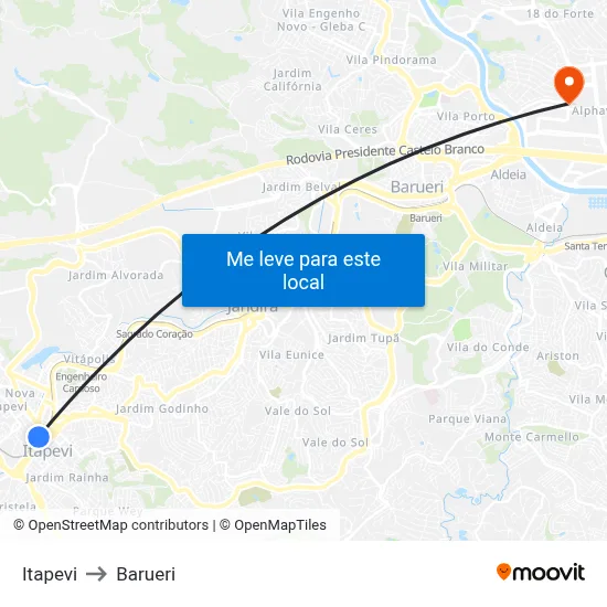 Itapevi para Barueri de transporte público