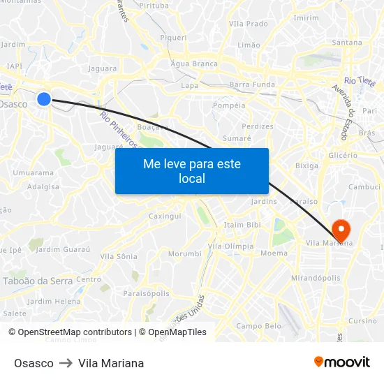 Osasco para Vila Mariana de transporte público