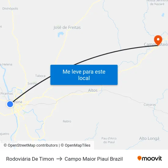 Rodoviária De Timon para Campo Maior Piauí Brazil de transporte público