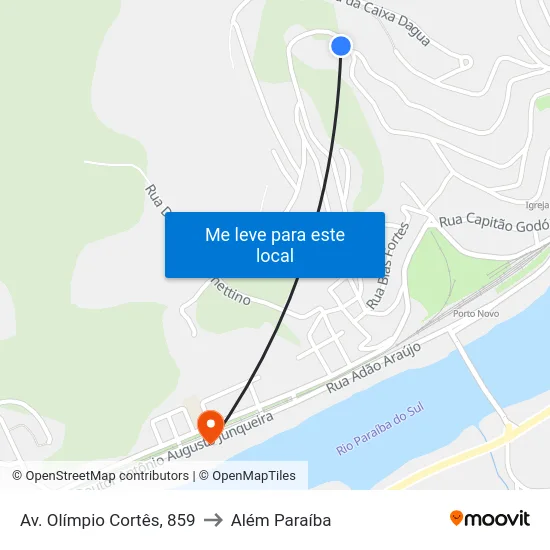 Av. Olímpio Cortês, 859 para Além Paraíba de transporte público
