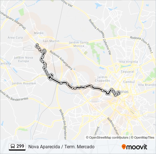 Rota da linha 299: horários, paradas e mapas - Term. Mercado (Atualizado)