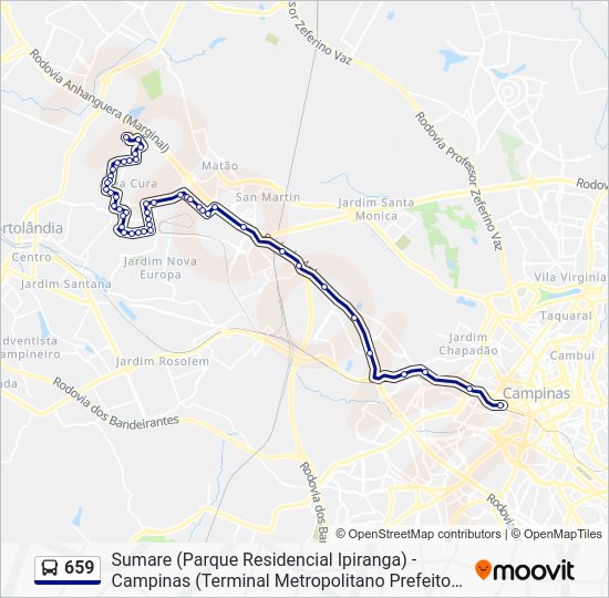 Línea 659: horarios, paradas y mapas - Campinas (Terminal Metropolitano ...