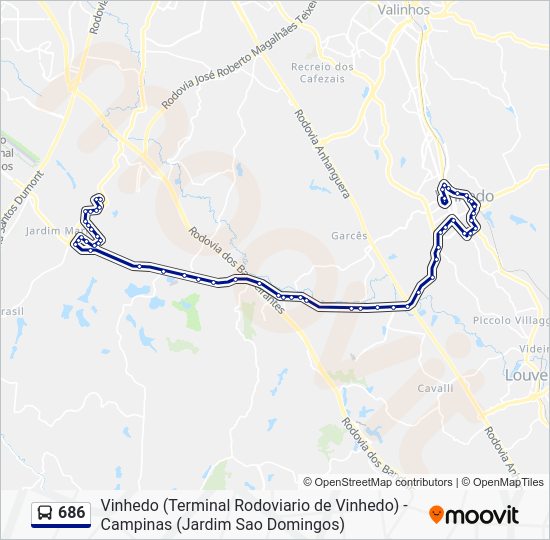 686 Route: Schedules, Stops & Maps - Vinhedo (Terminal Rodoviario De ...