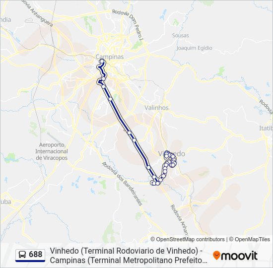 688 Route: Schedules, Stops & Maps - Vinhedo (Terminal Rodoviario De ...