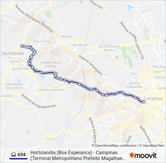 Línea 694: horarios, paradas y mapas - Campinas (Terminal Metropolitano ...