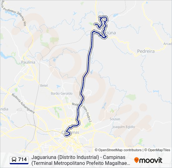 Línea 714: horarios, paradas y mapas - Jaguariuna (Distrito Industrial ...