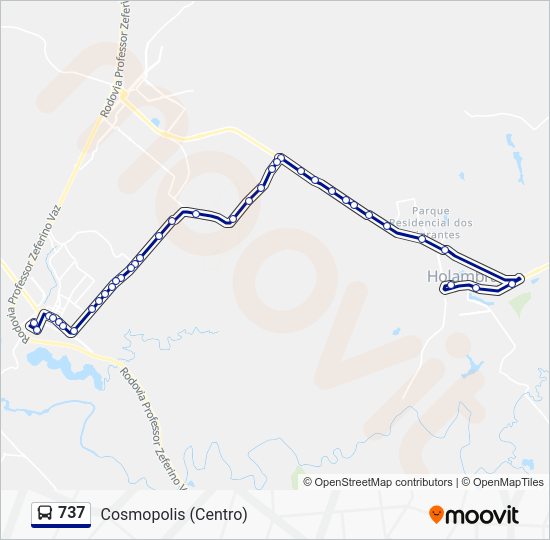 Rota da linha 737: horários, paradas e mapas - Cosmopolis (Terminal ...