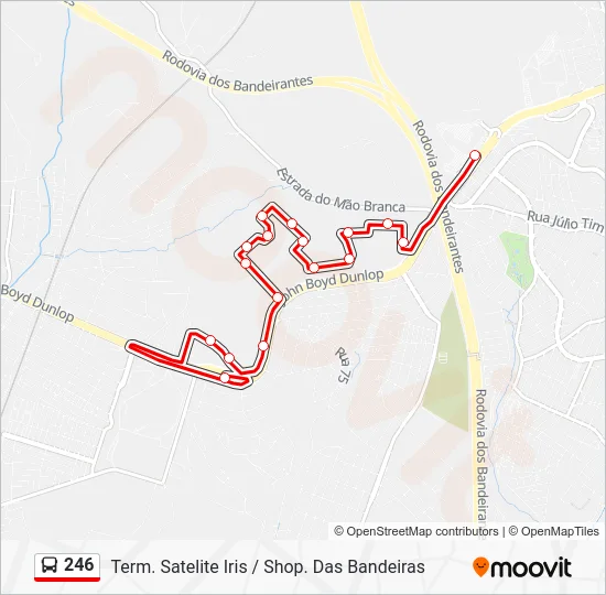 Rota da linha 246: horários, paradas e mapas - Term. Satelite Iris ...