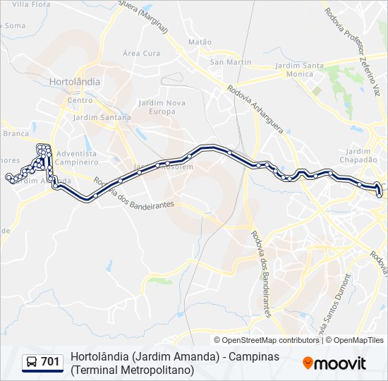 701 Route: Schedules, Stops & Maps - Hortolândia (Amanda I) (Updated)