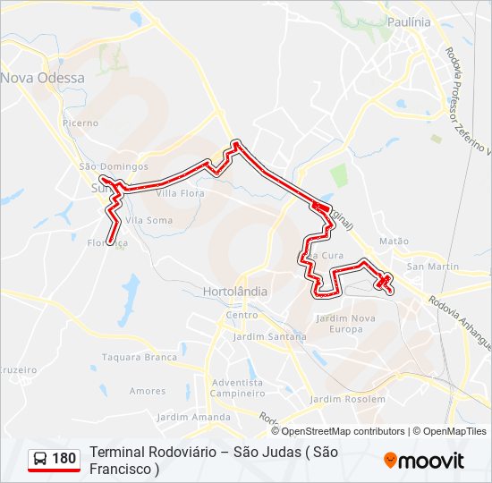 180 Route: Schedules, Stops & Maps - Terminal Rodoviário (Updated)