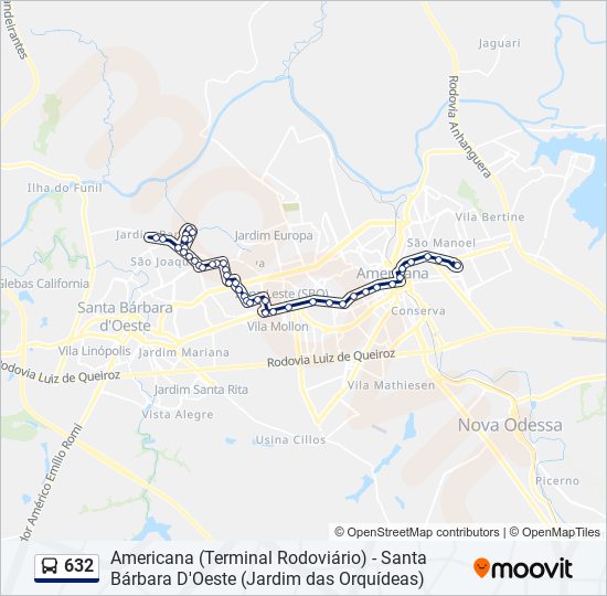 632 Route: Schedules, Stops & Maps - Americana (Rodoviária) (Updated)
